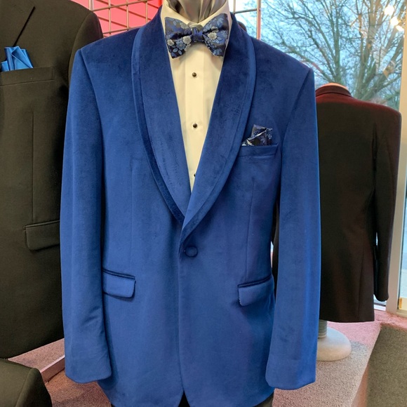 Suits & Blazers | Slim Fit Blue Velvet Dinner Jacket | Poshmark